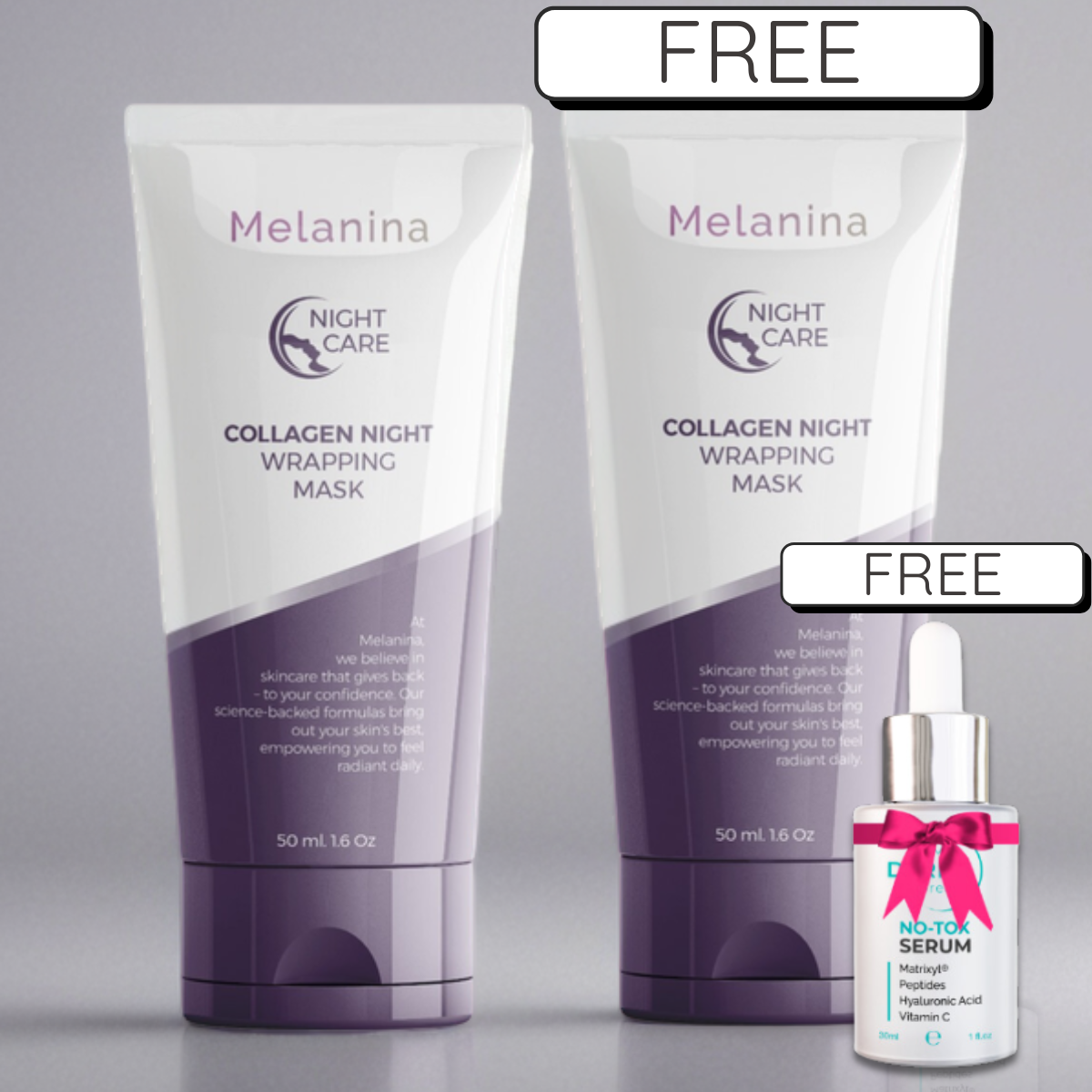2x Collagen Night Masks + Free Serum – Melanina